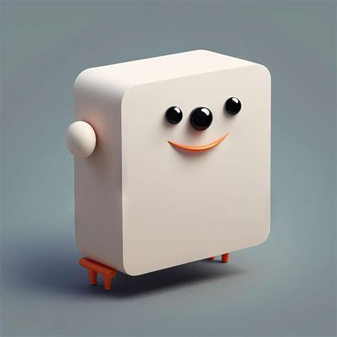 Premium Vector Cute Smiling White Cube 3d Render 3d Render Cute Smiling White Cube 3d Render