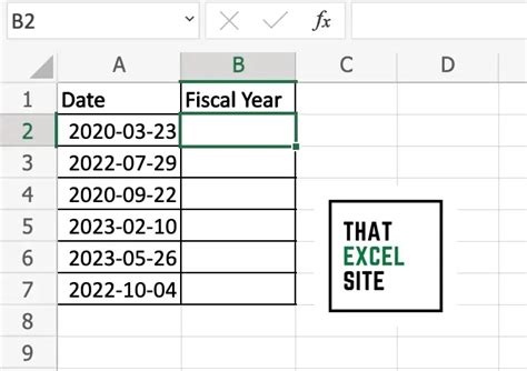 How To Get The Fiscal Year From A Date In Excel That Excel Site