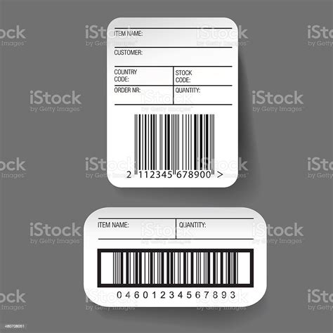Barcode Label Template Vector Stock Illustration Download Image Now