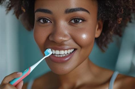 Premium Photo Woman Brushing Teeth With Toothbrush
