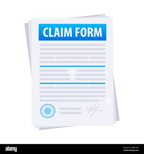 Vector Illustration Of A Stack Of Insurance Claim Forms For