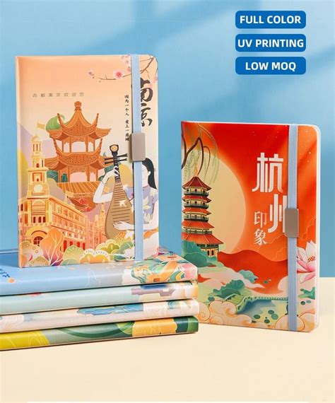 Full Color Uv Printing On Pu Leather A5 Notebook Cover