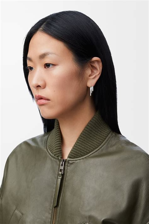 스택 후프 이어링 스털링 실버 실버 Loewe