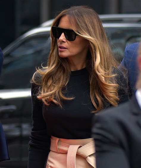 Melania Trump Stone Faced In New York Ahead Of Dons Indictment
