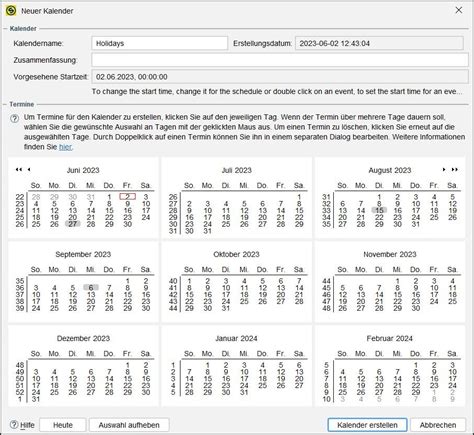 Source Erstellen Eines Benutzerdefinierten Kalenders SEPsesam