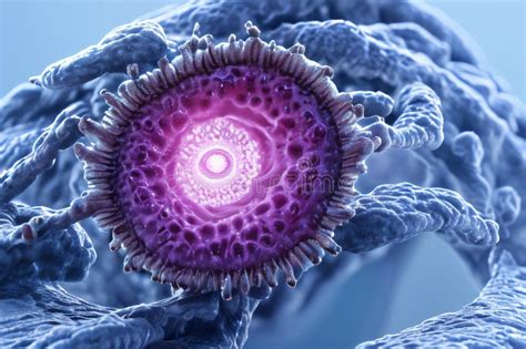 Macro Photography Of Virus Or Microscopic Tissue With Vivid Colors