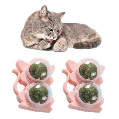 Catnip Balls For Cats Wall Catnip Ball Toy 2 Pack Cat Nip Ball Double