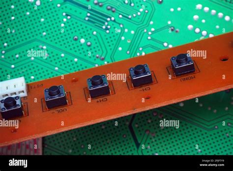 Tactile Switches In A Row Tact Buttons On An Electronic Circuit Board Stock Photo Alamy