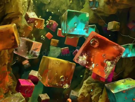 Colorful Image Of Many Cubes Floating In The Air Stock Illustration Illustration Of Colorful