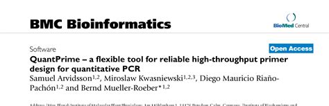 Quantprime A Flexible Tool For Reliable High Throughput Primer Design