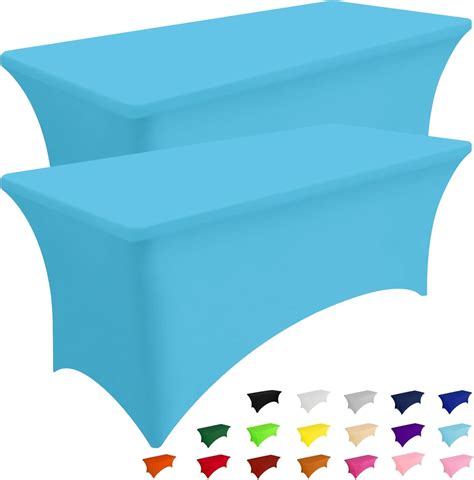Smiry 2 Pack Spandex Table Cloth 6ft Elastic Fitted