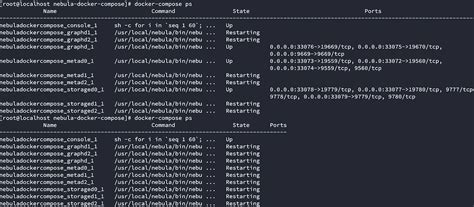 Docker部署nebluagraph状态一直是restarting ，偶尔会变为up但是又立马变回restarting 问题 Nebulagraph 技术社区