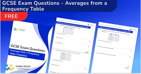 Averages From A Frequency Table Exam Questions Gcse Maths Free