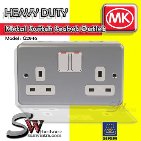 Mk G2946 13a Double Switch Socket Outlet Metal Socket Soket Suis Mk