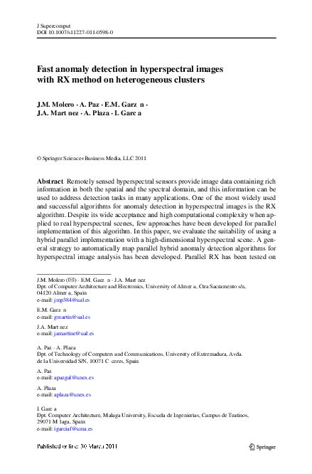 Pdf Fast Anomaly Detection In Hyperspectral Images With Rx Method On