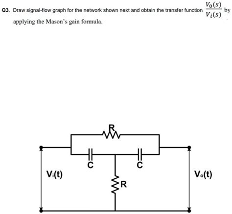SOLVED Draw A Signal Flow Graph For The Network Shown Below And Obtain The Transfer Function Vo