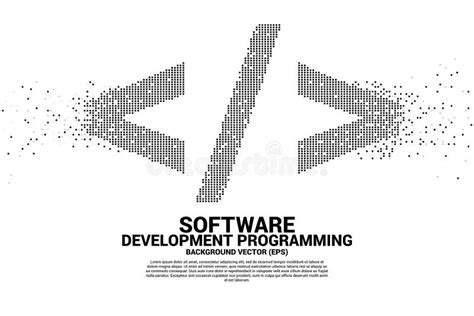 vector software development programming tag with dot connect line and