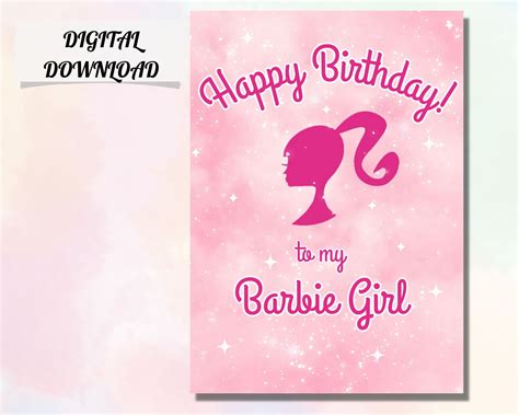 Barbie Happy Birthday Card Barbie Birthday Card Happy Birthday To My