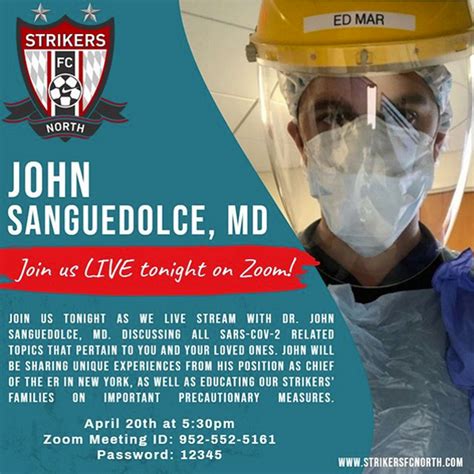 Join Us Live Tonight On Zoom With Dr John Sanguedolce