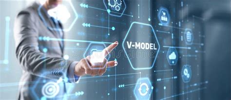 Businessman Clicks V Model VEE Information Systems Development Model Stock Image Image Of