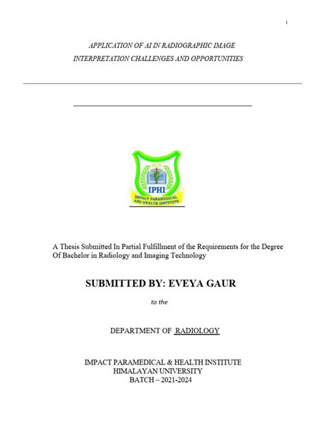Application Of Ai In Radiographic Image Interpretation Pdf