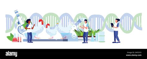 Scientists Team Analyzing Dna Of Cultured Chicken Meat Artificial Lab Grown Meat Production