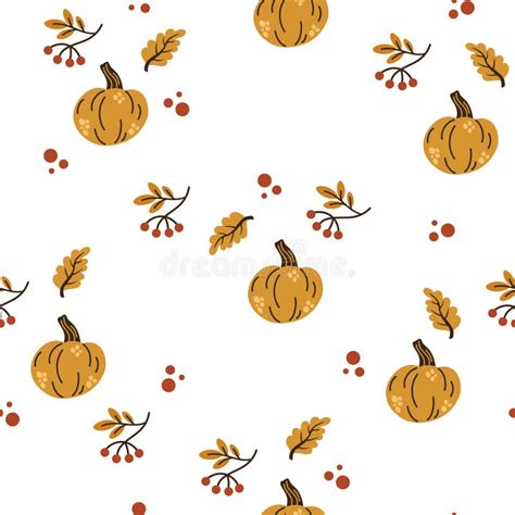Tiny Pumpkin Seamless Pattern Halloween Fabric Design Stock Vector