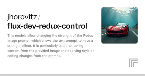 Jhorovitzflux Dev Redux Control Run With An Api On Replicate