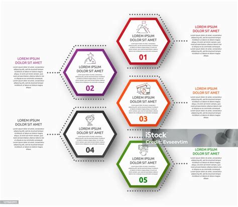 5 오각형 벡터 인포 그래픽 다섯 다이어그램 그래프 순서도 타임 라인 마케팅 프리젠 테이션에 사용 개념에 대한 스톡 벡터 아트 및 기타 이미지 Istock