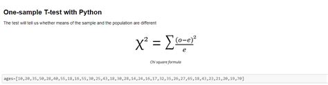 Chi Square Formula S Image In Place Of One Sample T Test With Python Issue Krishnaik T