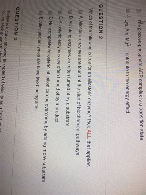 Solved Which Of The Following Is True For An Allosteric