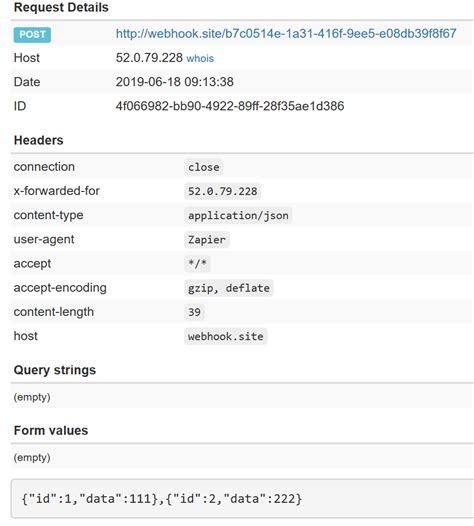 Triggering Multiple Webhooks With Zapier Array Of Json Objects Stack