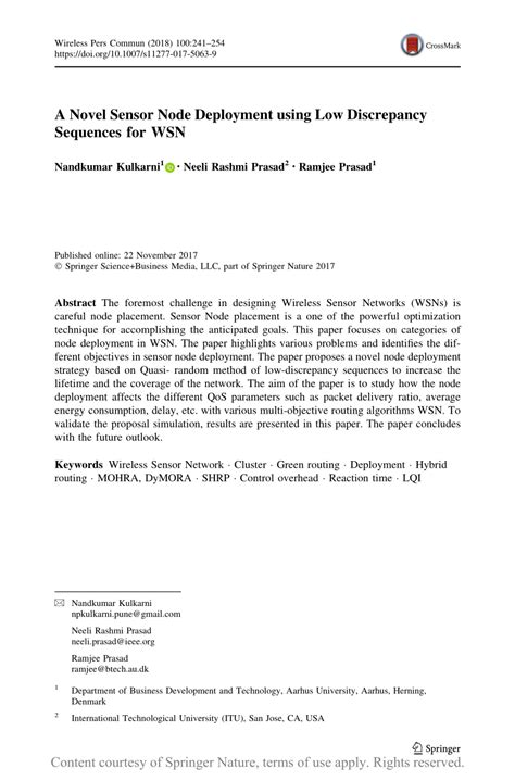 A Novel Sensor Node Deployment Using Low Discrepancy Sequences For Wsn
