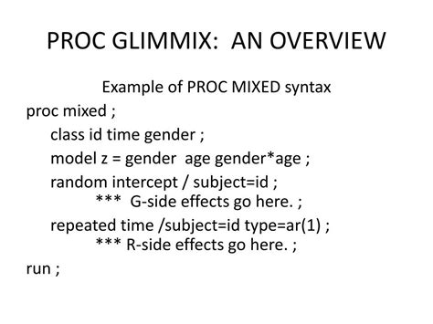 Ppt Proc Glimmix An Overview Powerpoint Presentation Free Download
