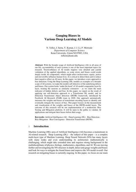 Pdf Gauging Biases In Various Deep Learning Ai Models