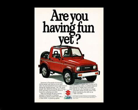 1988 Suzuki Samurai Original Magazine Ad Etsy