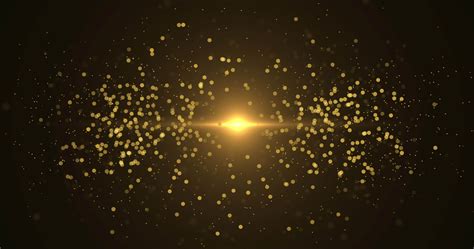 Golden Luxury Bokeh On Widely Spread Particles Floating In The Air Dust And Glitter Particles