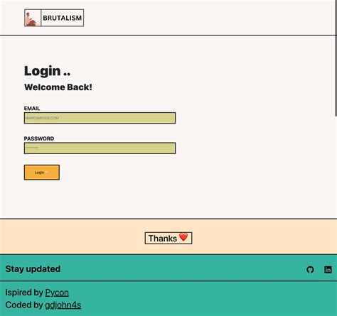 i made this brutalism style login template using vue js to learn vue js
