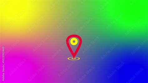 Gps Location Select Point Animation Location Icon Rad And Yellow Colour Tracking Animated On