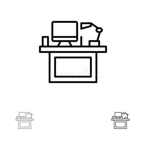 Computer Desk Desktop Monitor Office Place Table Bold And Thin