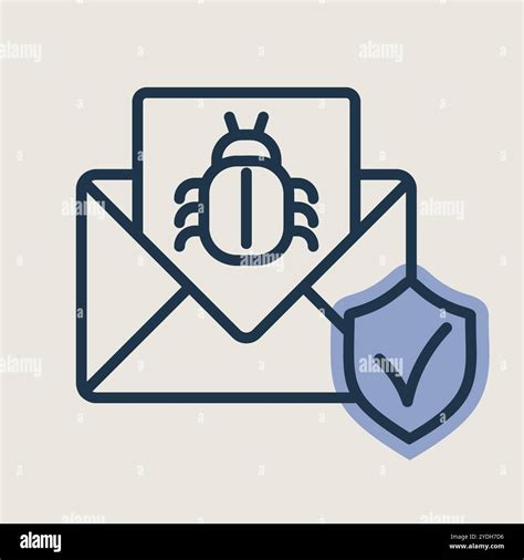 Mail Infected Malware Vector Icon Envelope With Mail And Virus Bug Spam Alert Email Spam