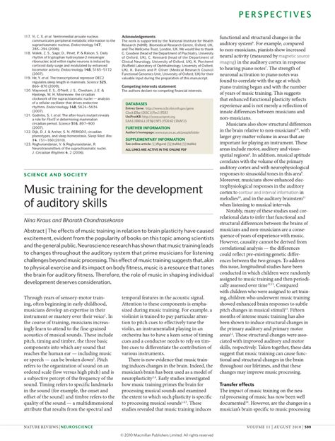 Pdf Music Training For Developmental Auditory Skills