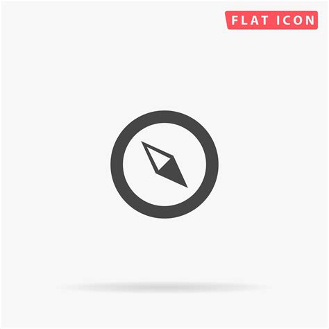 Compass Simple Flat Black Symbol With Shadow On White Background Vector Illustration Pictogram