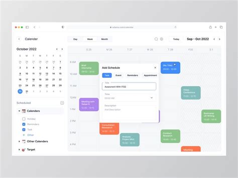 Dashboard Calendar UI Design