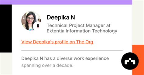 Deepika N Technical Project Manager At Extentia Information Technology The Org