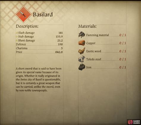 Basilard Kingdom Come Deliverance Ii Database Gamer Guides®