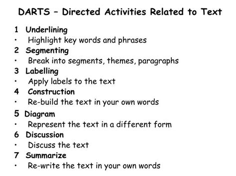 PPT DARTS Directed Activities Related To Text PowerPoint Presentation ID