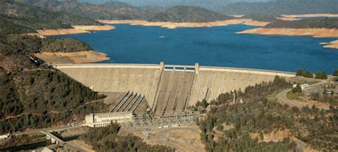 Aerial View Of Lake Shasta And Dam With Low Water Shot 11614 Public