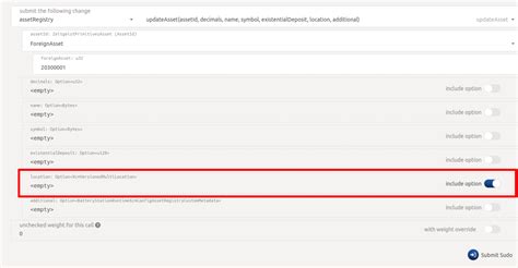 Parameters With Two Or More Nested Option Types Can T Be Supplied Issue Polkadot Js