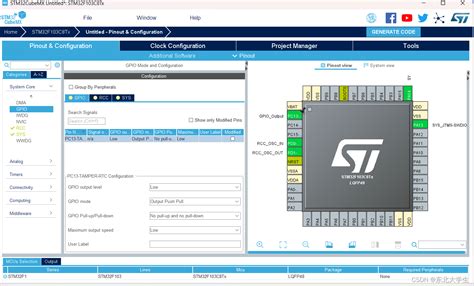 stm32f103c8t6基础开发教程（hal库）点亮第一颗led pc13端口 stm32f103c8t6pc13点亮、 csdn博客